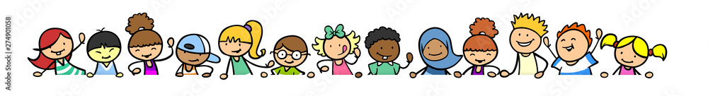 Kinder als Header Banner Dekoration Element Stock Illustration | Adobe ...