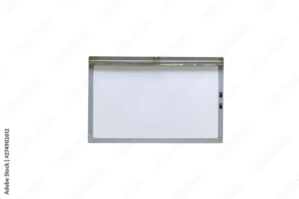 Chest X-rays on negatoscope. Negatoscope isolated on white background ...