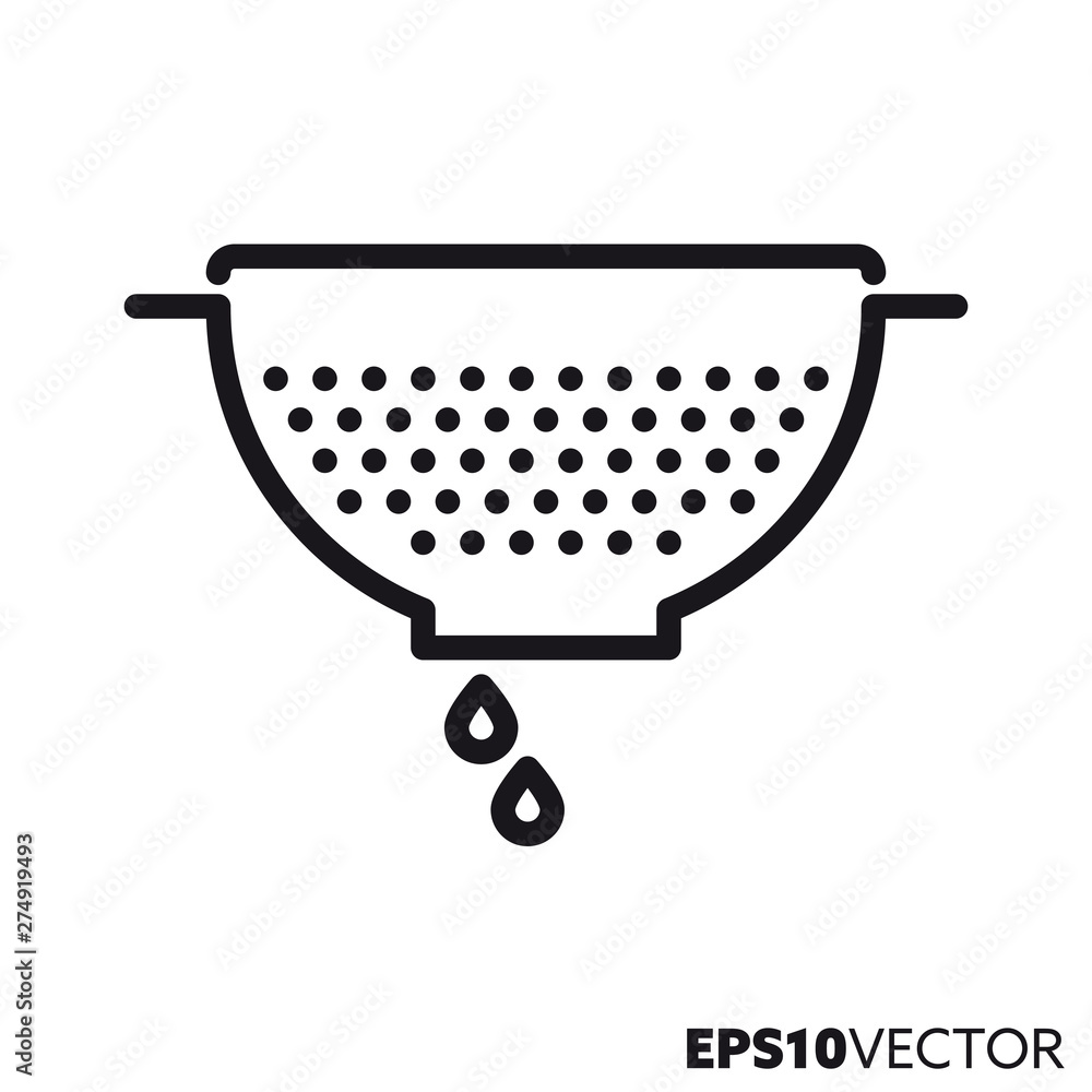 Colander vector line icon Stock Vector | Adobe Stock