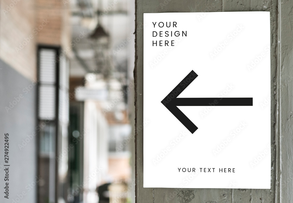 White Sign on Building Corner Mockup Stock Template | Adobe Stock