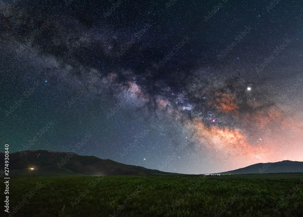 Blue Green Milky Way Galaxy