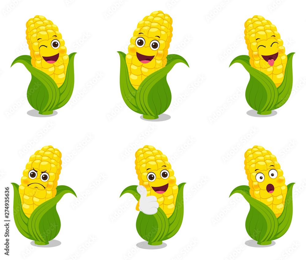 Happy corn cartoon design Stock Vector | Adobe Stock