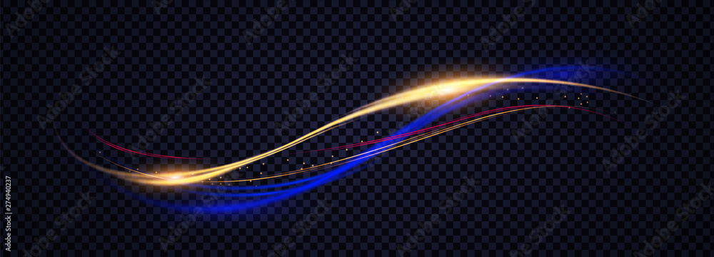 Motion Light Effect. Shining Wave. Glow Design Element. Stock Vector ...