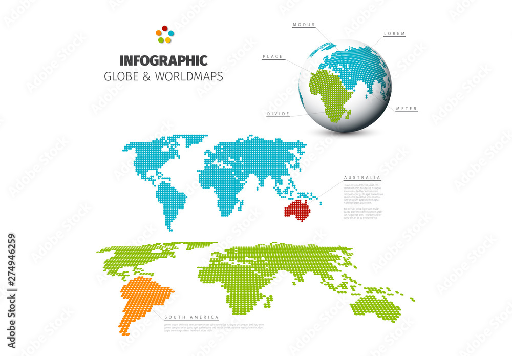 Word Map Informative Chart Layout with Dot Elements Stock Template ...