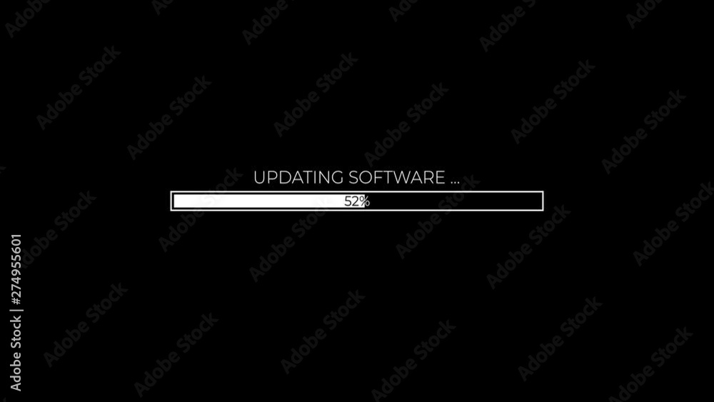 Digital updating software progress bar. Closeup Process of Updating ...