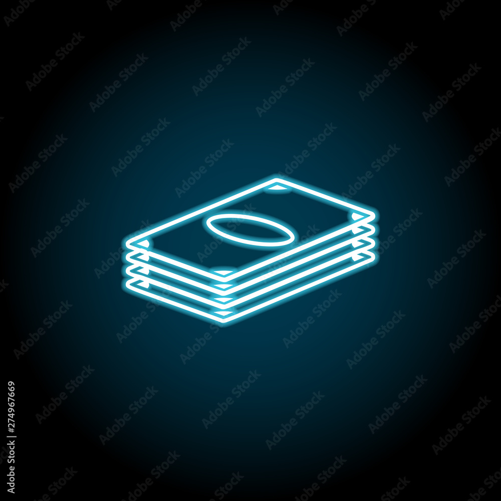 money pack neon icon. Simple thin line, outline vector of universal ...