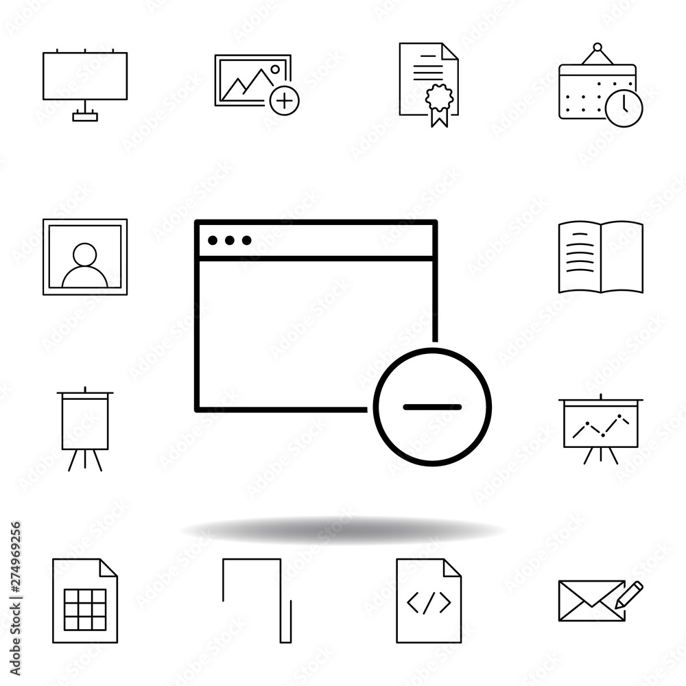 app remove window outline icon. Detailed set of unigrid multimedia ...