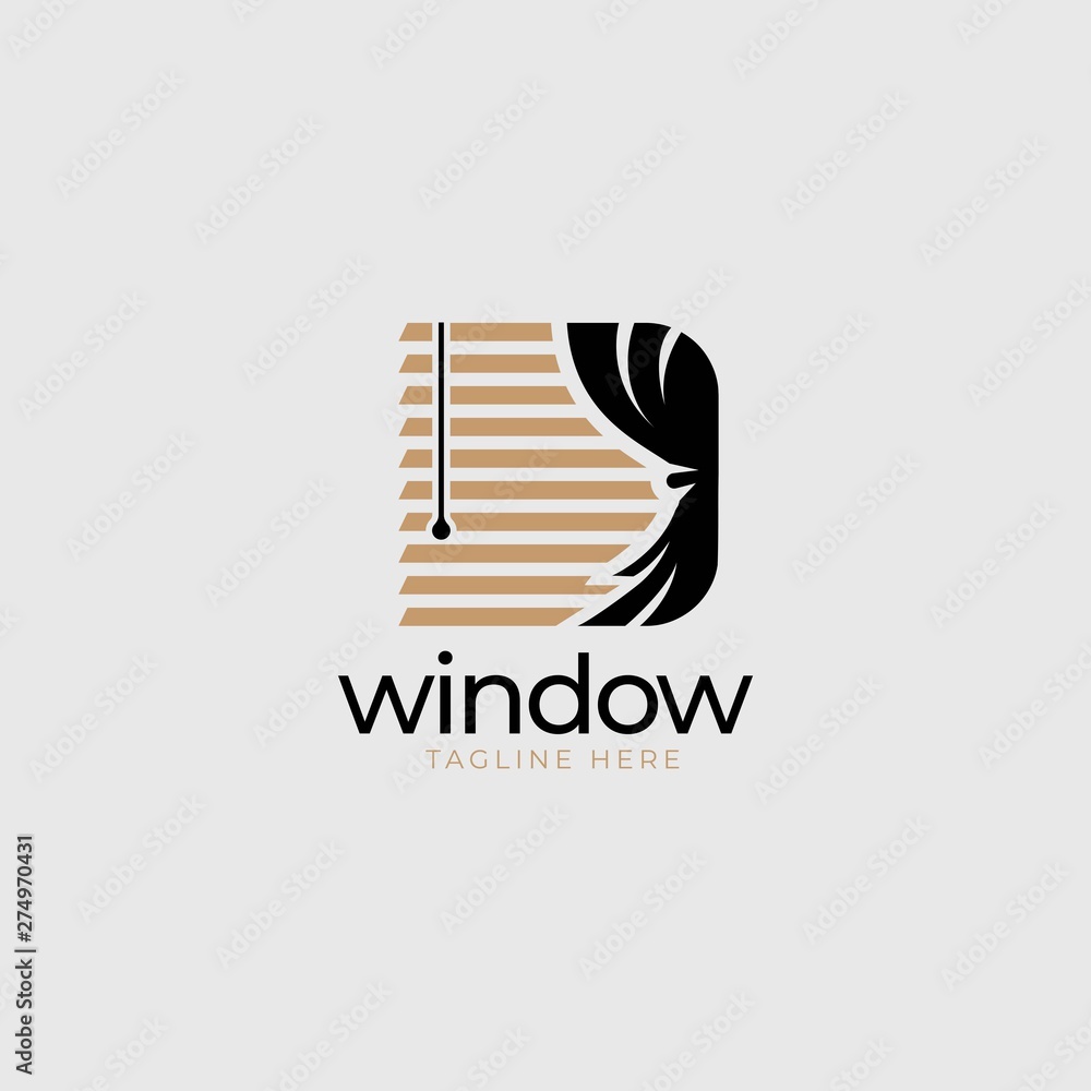 window logo design template.Creative sign for home interior symbol ...