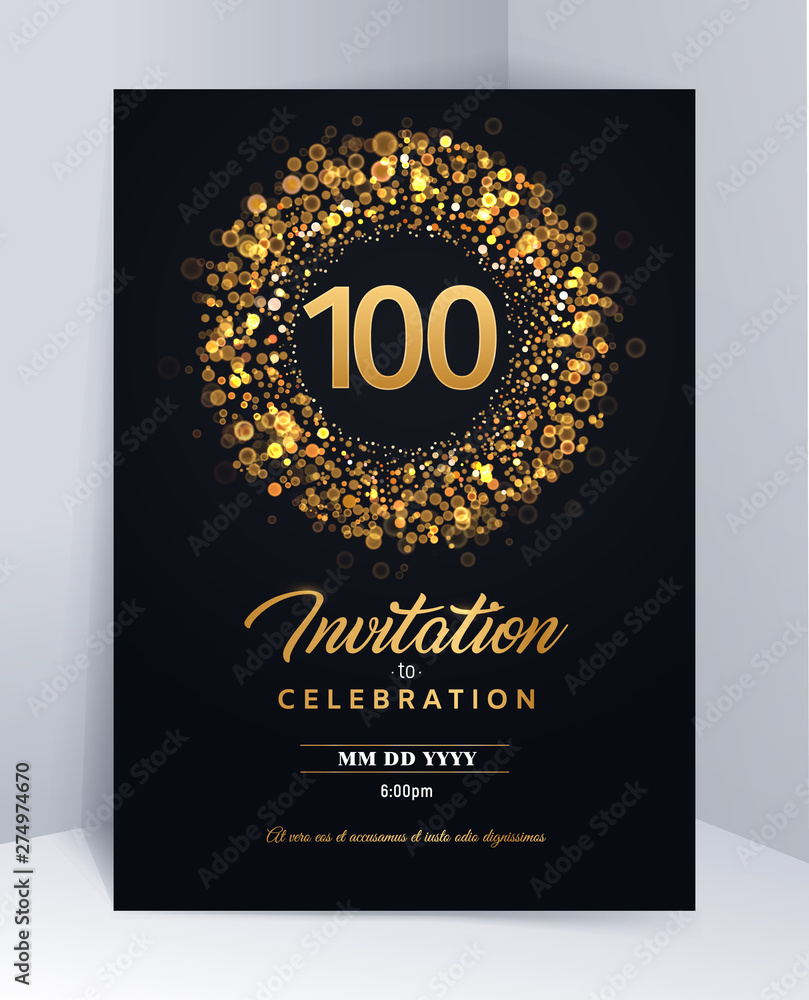 100 years anniversary invitation card template isolated vector ...