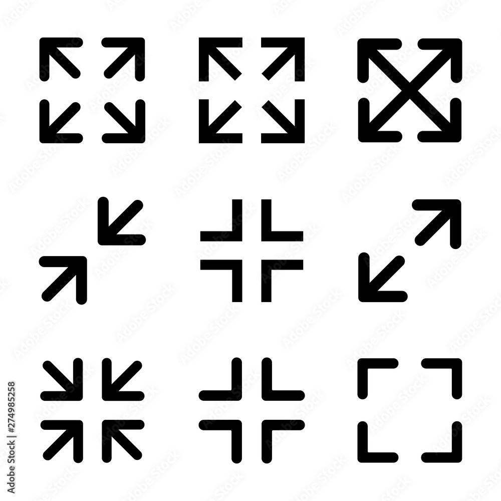 Full screen icons set. Vector Stock Vector | Adobe Stock