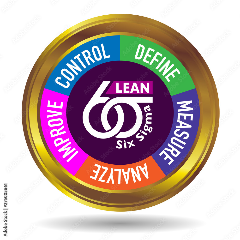 Lean Six Sigma Icon Gold Stock Vector | Adobe Stock