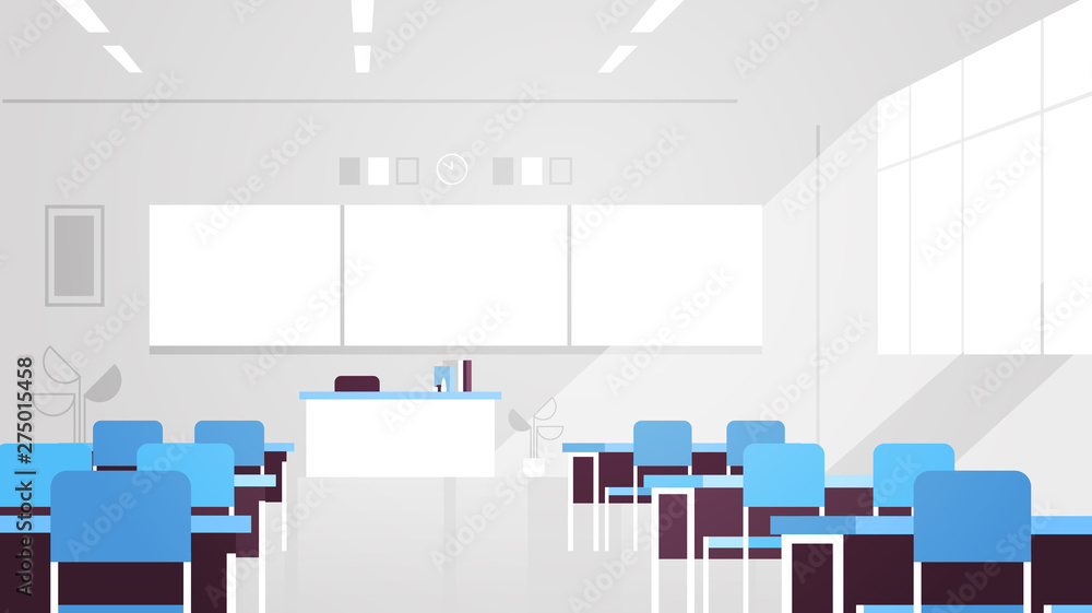modern classroom interior empty no people school class room with board ...