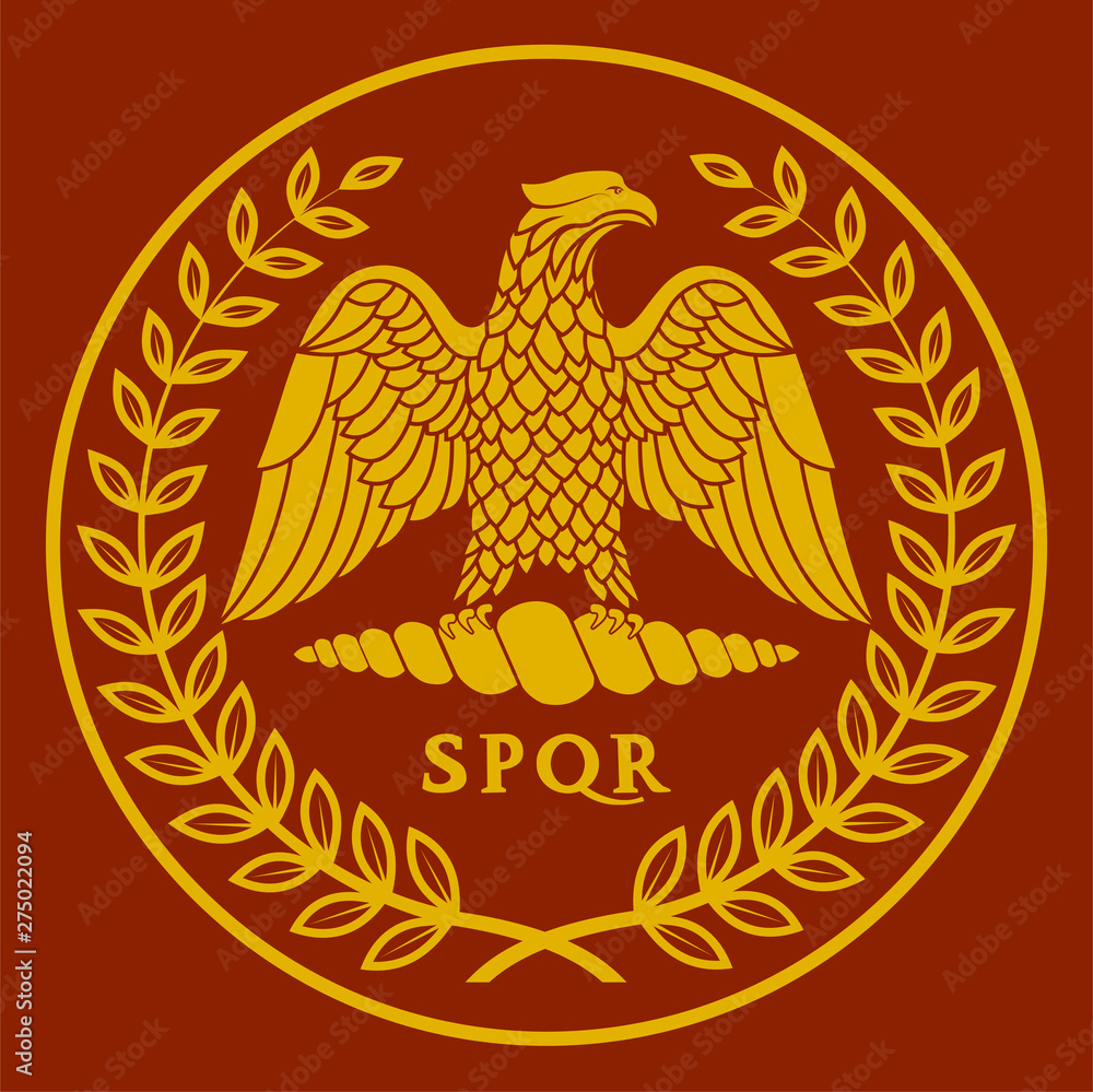 Logo of the Roman eagle on an old shabby texture. Stock Vector | Adobe ...