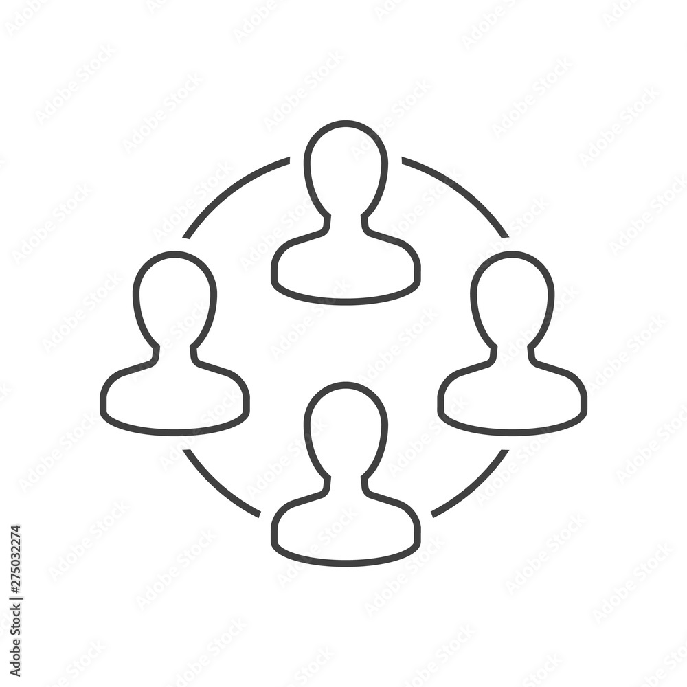 Collaboration people icon outline icon on white background Stock Vector ...