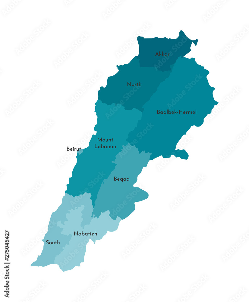 Vector isolated illustration of simplified administrative map of ...