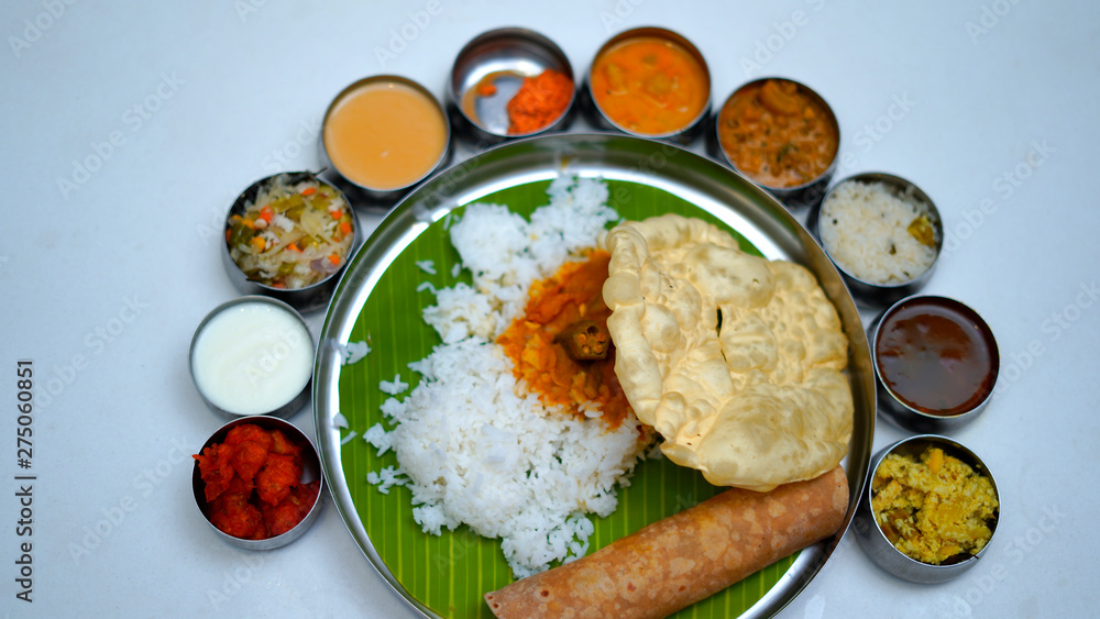 Indian Lunch South Indian Full Meals Stock Photo | Adobe Stock