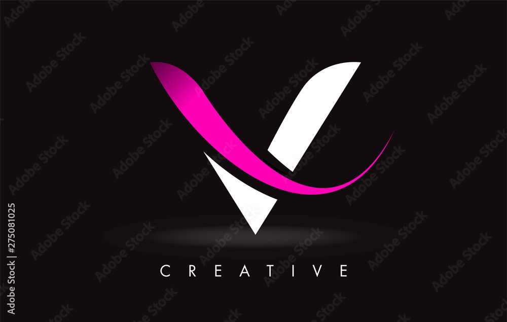 V Letter Design Logo. Letter V Icon Logo with Modern Swoosh Stock ...