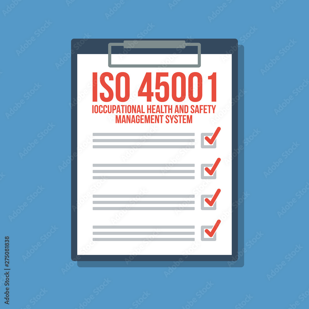 occupational health and safety management system checklist in clipboard ...