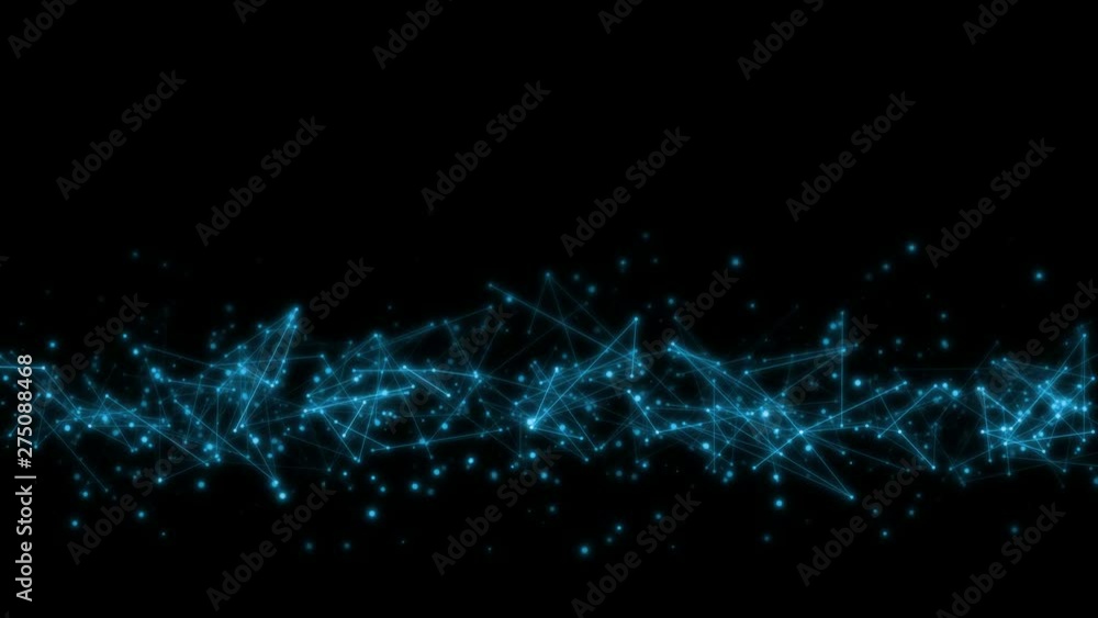 Seamless loop cg. Smooth animation. Abstract moving network nodes dots ...