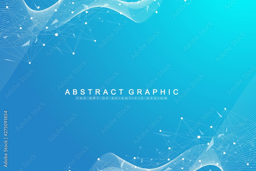 Geometric graphic background molecule and communication. Connected ...