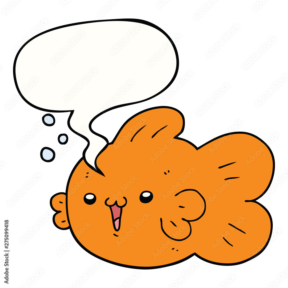 cartoon fish and speech bubble Stock Vector | Adobe Stock