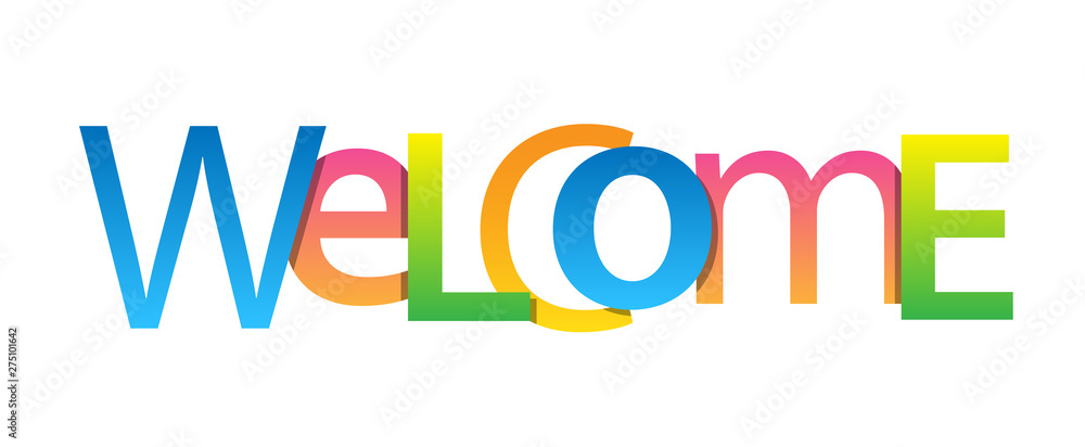 WELCOME colorful mixed typography banner Stock Vector | Adobe Stock