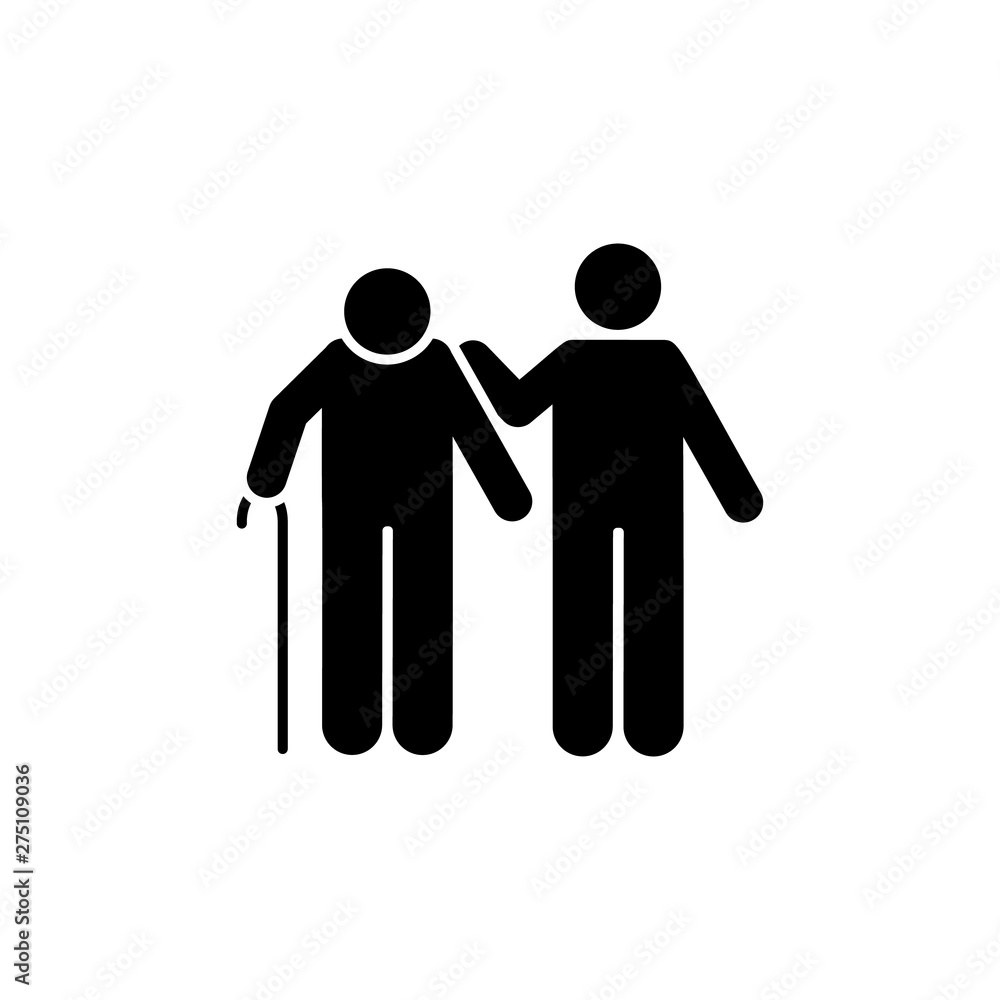 Volunteer, man, help, old man icon. Element of volunteer pictogram icon ...