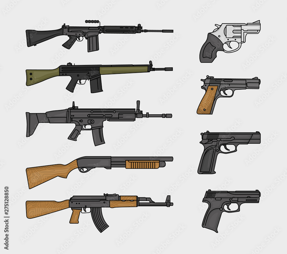 Gun Set Stock Vector | Adobe Stock