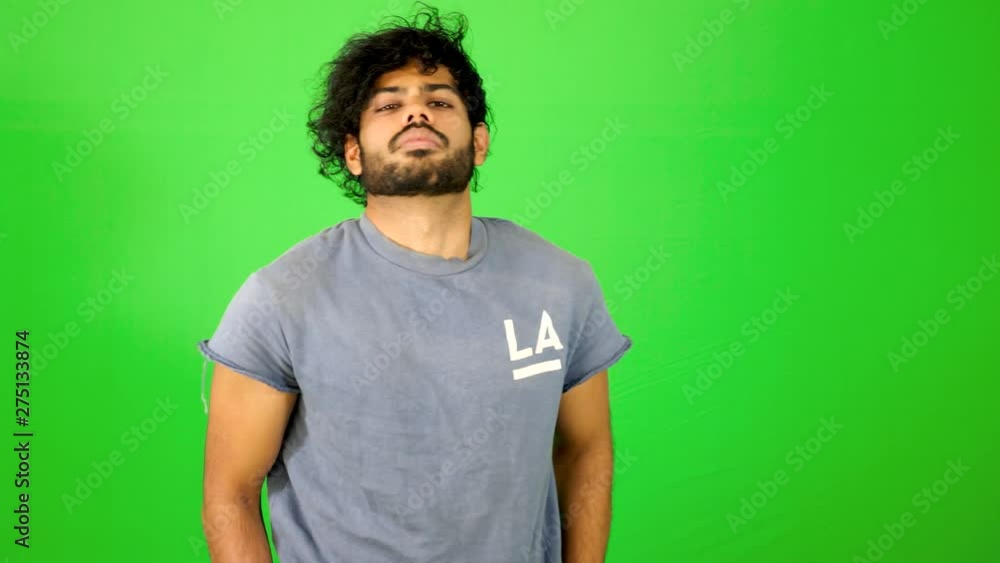 indian male model with green screen / green background Stock Video ...