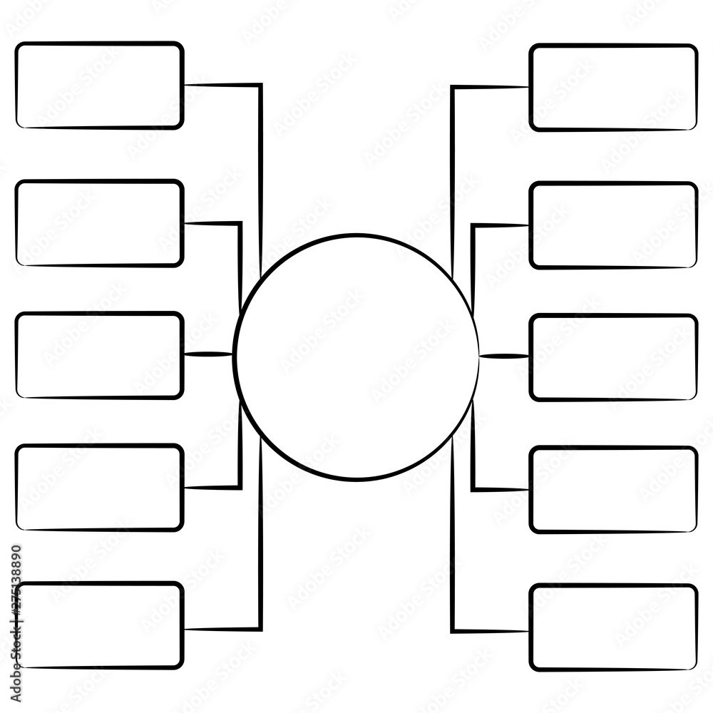 hand drawn diagram and organization chart template Stock Vector | Adobe ...