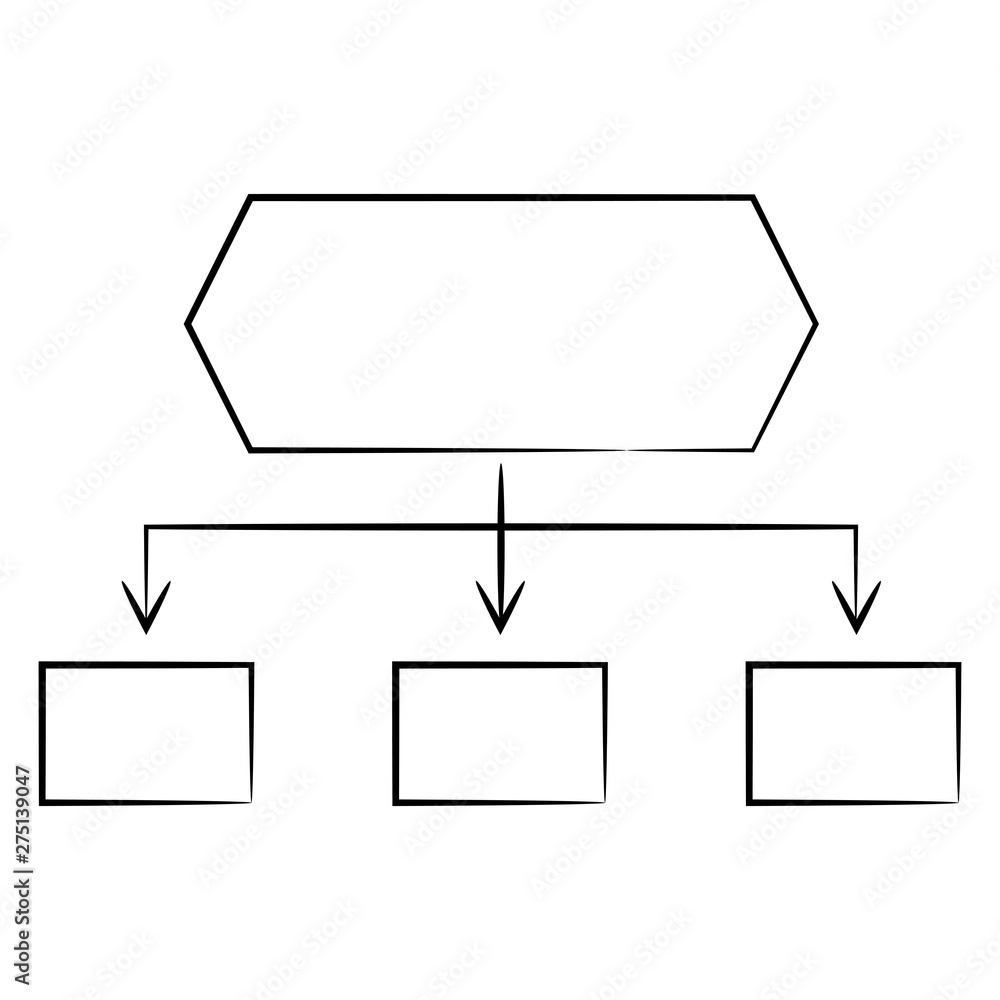 hand drawn diagram and organization chart template Stock Vector | Adobe ...