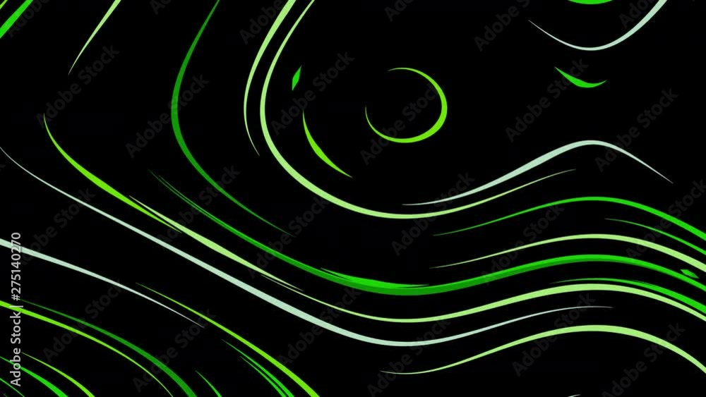 Background of slowly moving rounded colored lines. Seamless looping ...