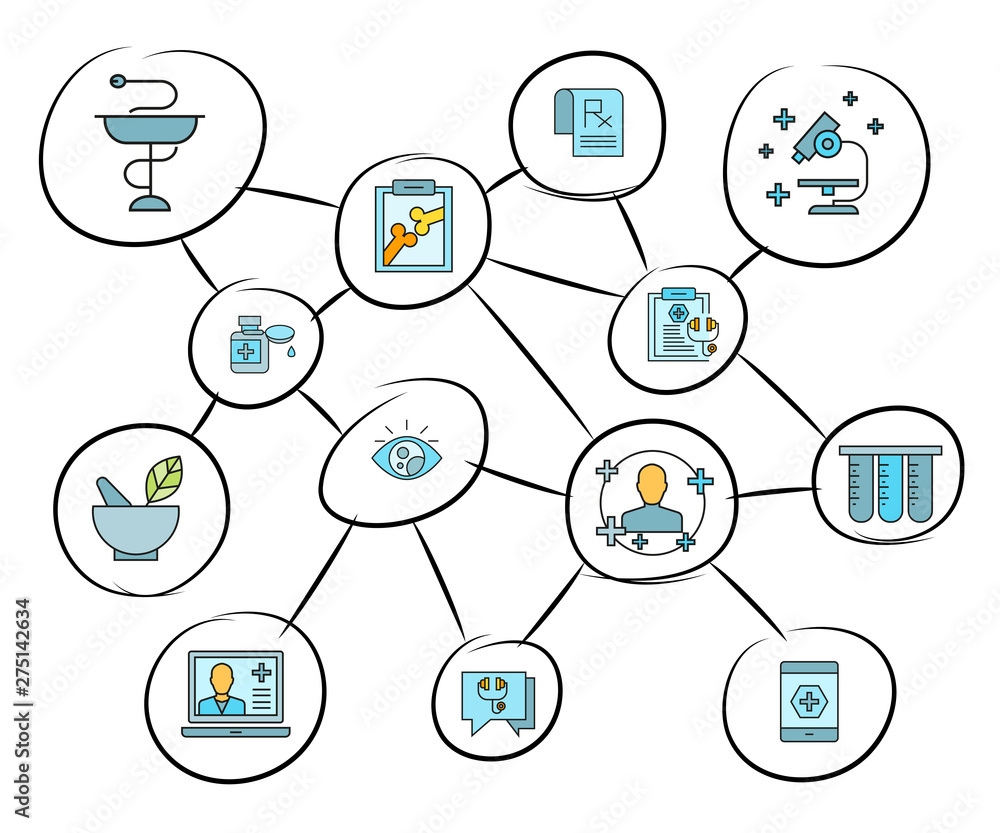 medical concept network diagram, mind mapping infographics Stock Vector ...