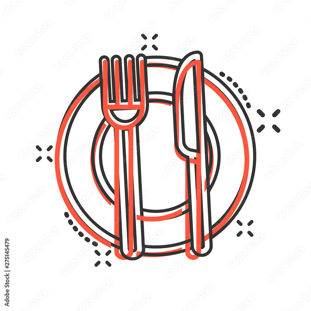 Cartoon Plate Knife And Fork