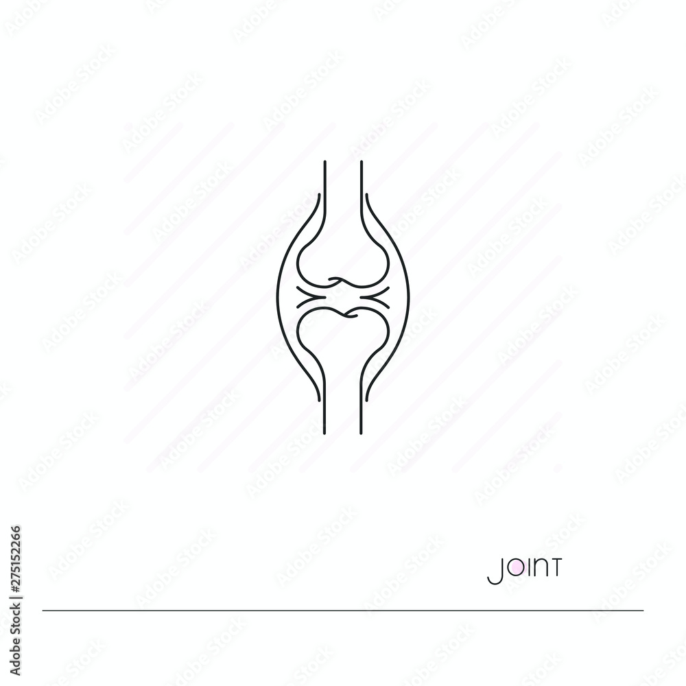 Joint icon isolated. Single thin line symbol of joint. Human body ...
