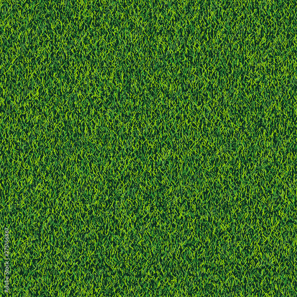 Grass Seamless Realistic Texture Green Lawn Field Or Meadow Vector Background Summer Or