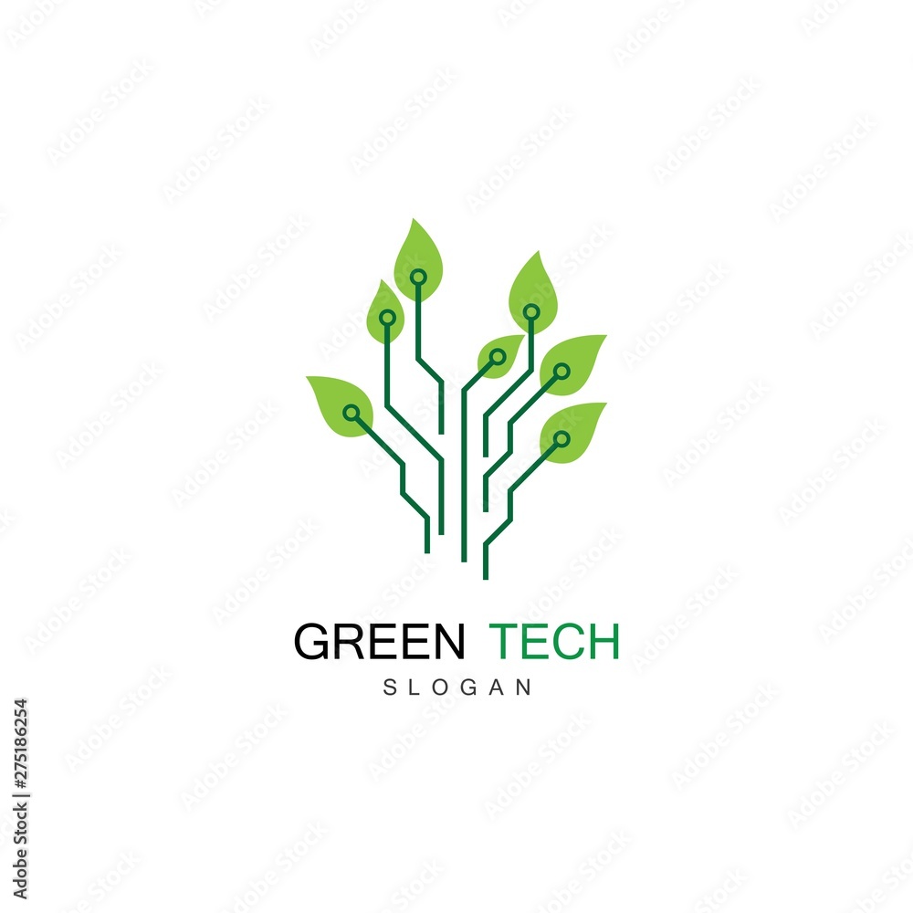 Green technology logo icon illustration Stock Vector | Adobe Stock