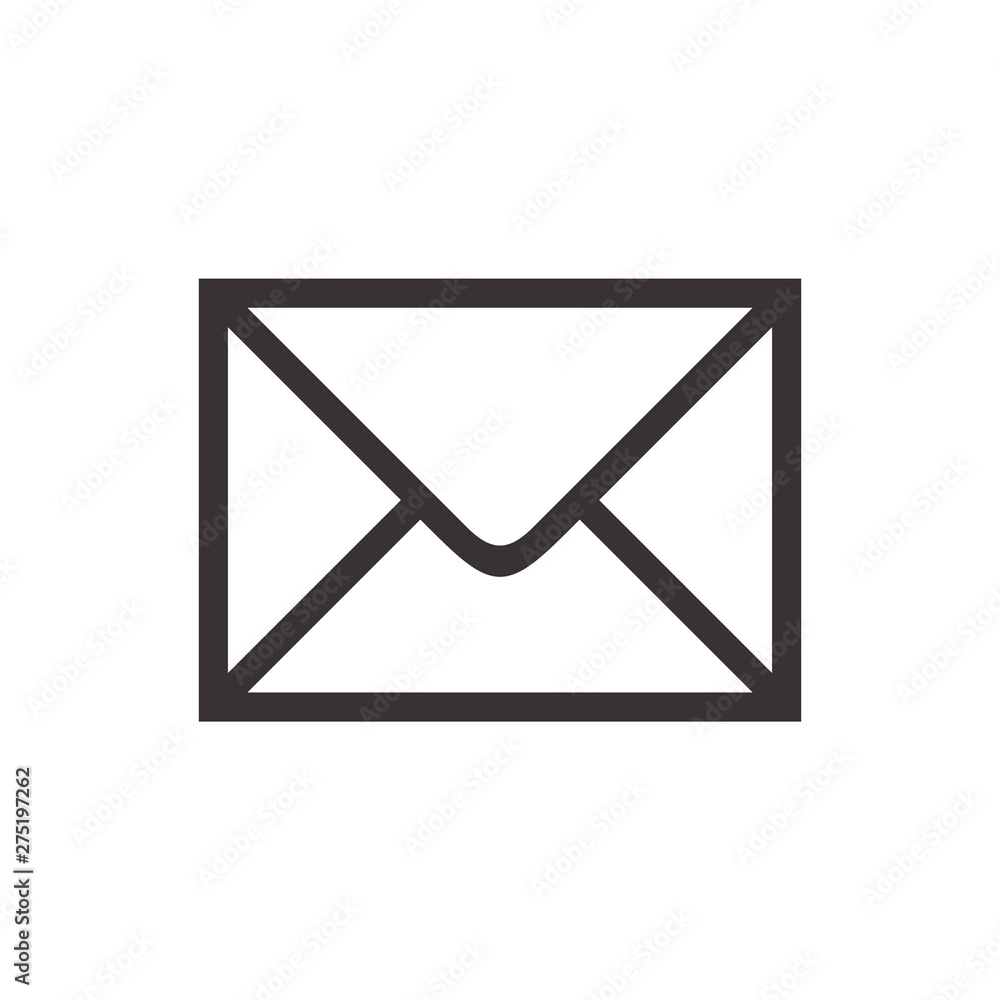 email icon, vector black and white envelope icon. Simple envelope icon ...