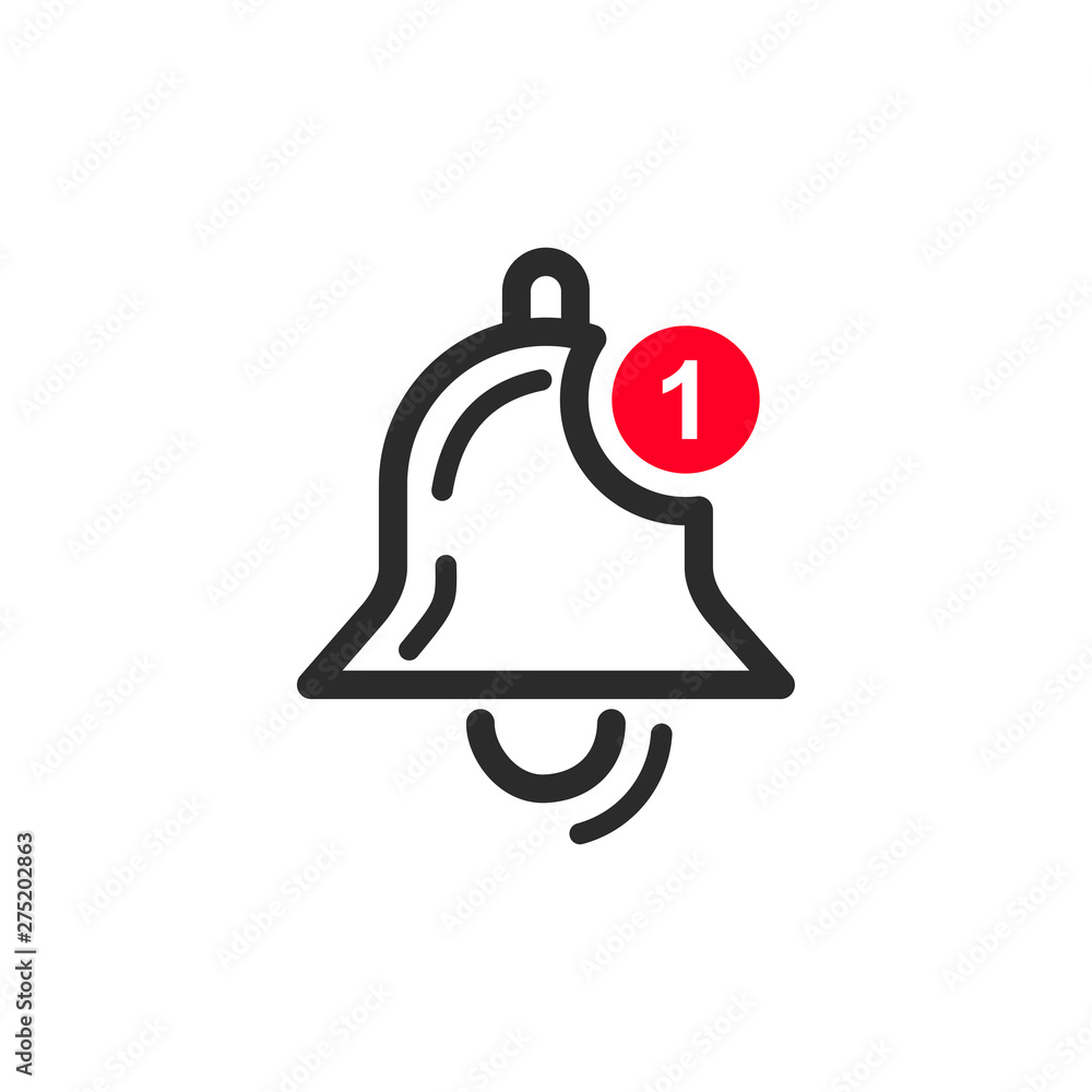 Message notification bell icon template black color editable ...