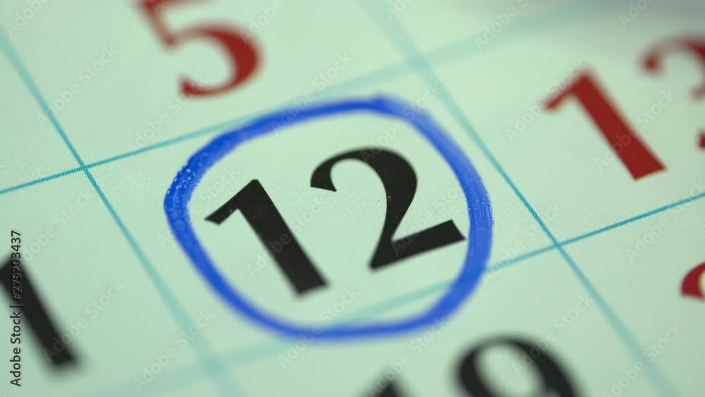 Marking the date in the calendar with a vivid colour using highlighter ...