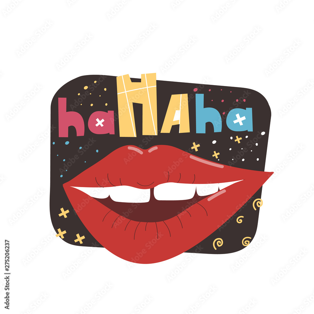 Hahaha handwritten saying. Hand drawn inspirational lettering. Free ...