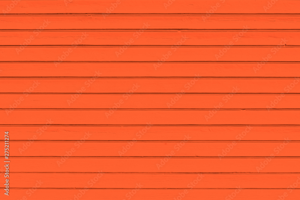 Texture background of wood plank colored in vermilion orange color ...