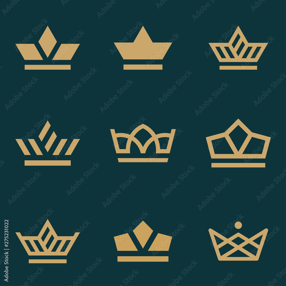 Crown logo design concept. Universal crown logo and icon. Stock Vector ...
