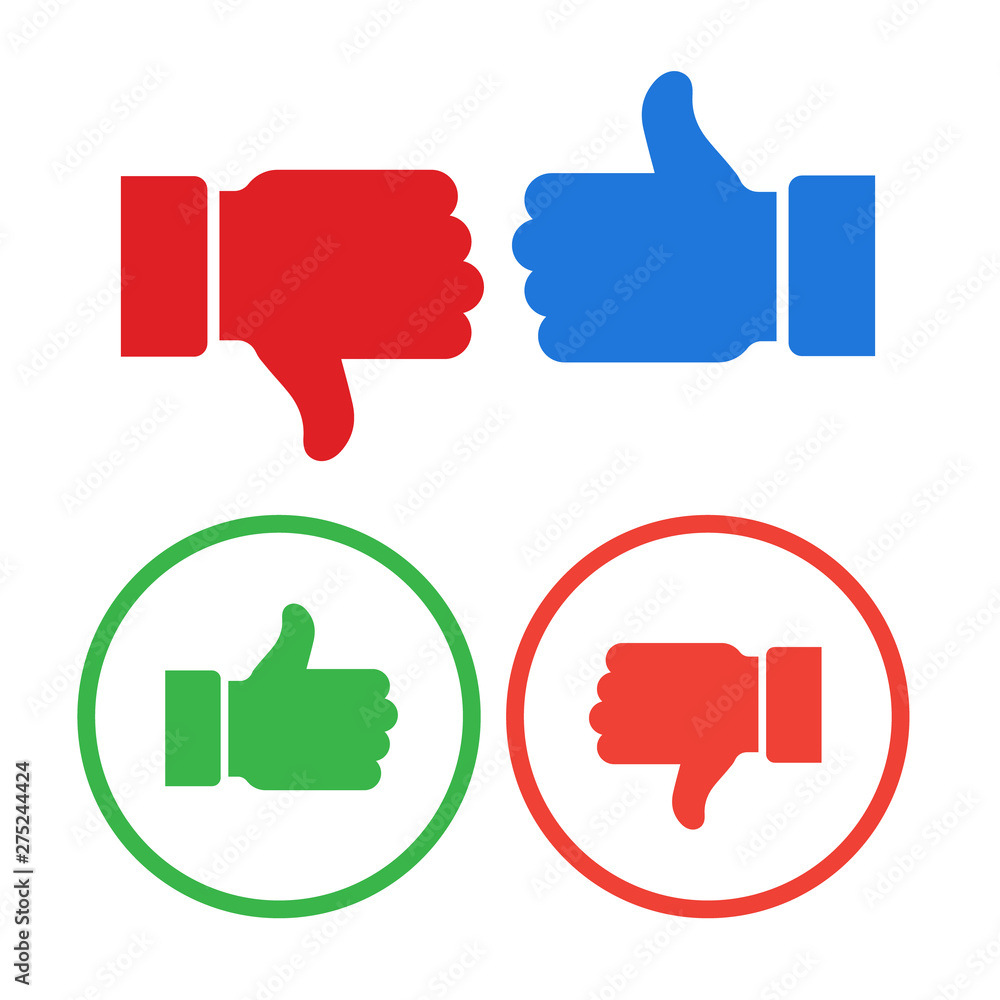 Like and dislike icons set. Thumbs up and thumbs down. Thumb up symbol ...
