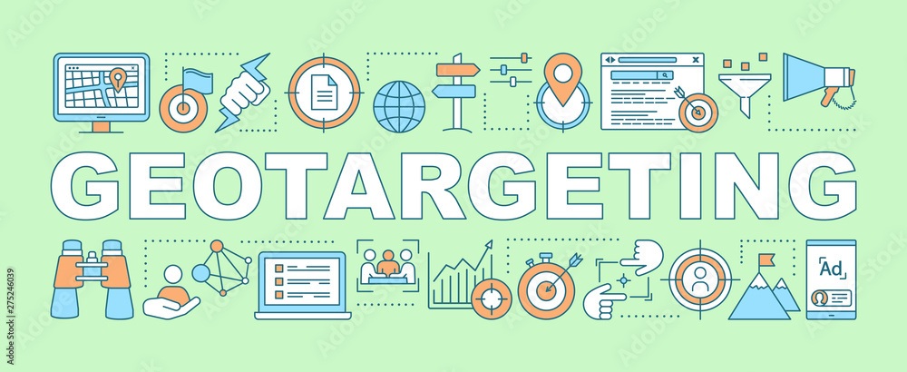 Geotargeting mint word concepts banner. Geolocation ranking, location ...
