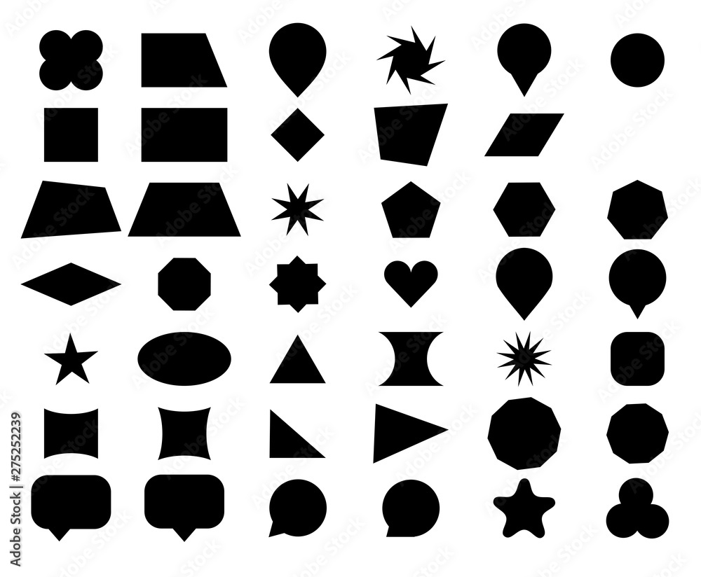 Geometric and popular, universal shapes vector set, collection Stock ...