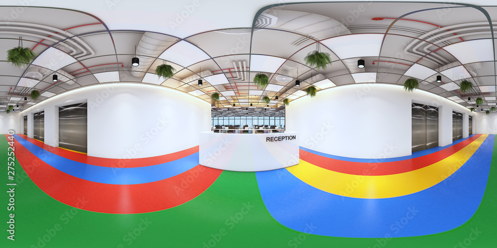 reception in a modern panoramic office,Panorama of reception in office ...