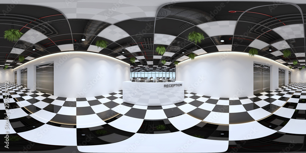 reception in a modern panoramic office,Panorama of reception in office ...