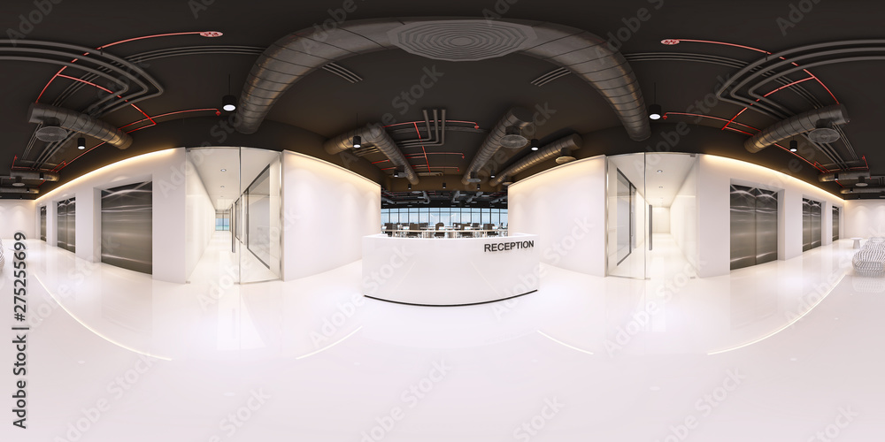 reception in a modern panoramic office,Panorama of reception in office ...