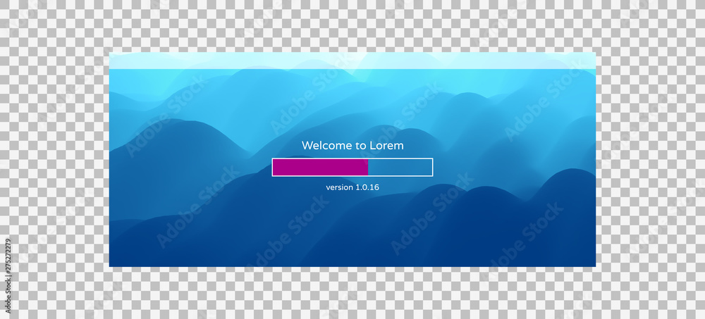 Loading process screen. Installing app or software. Progress loading ...